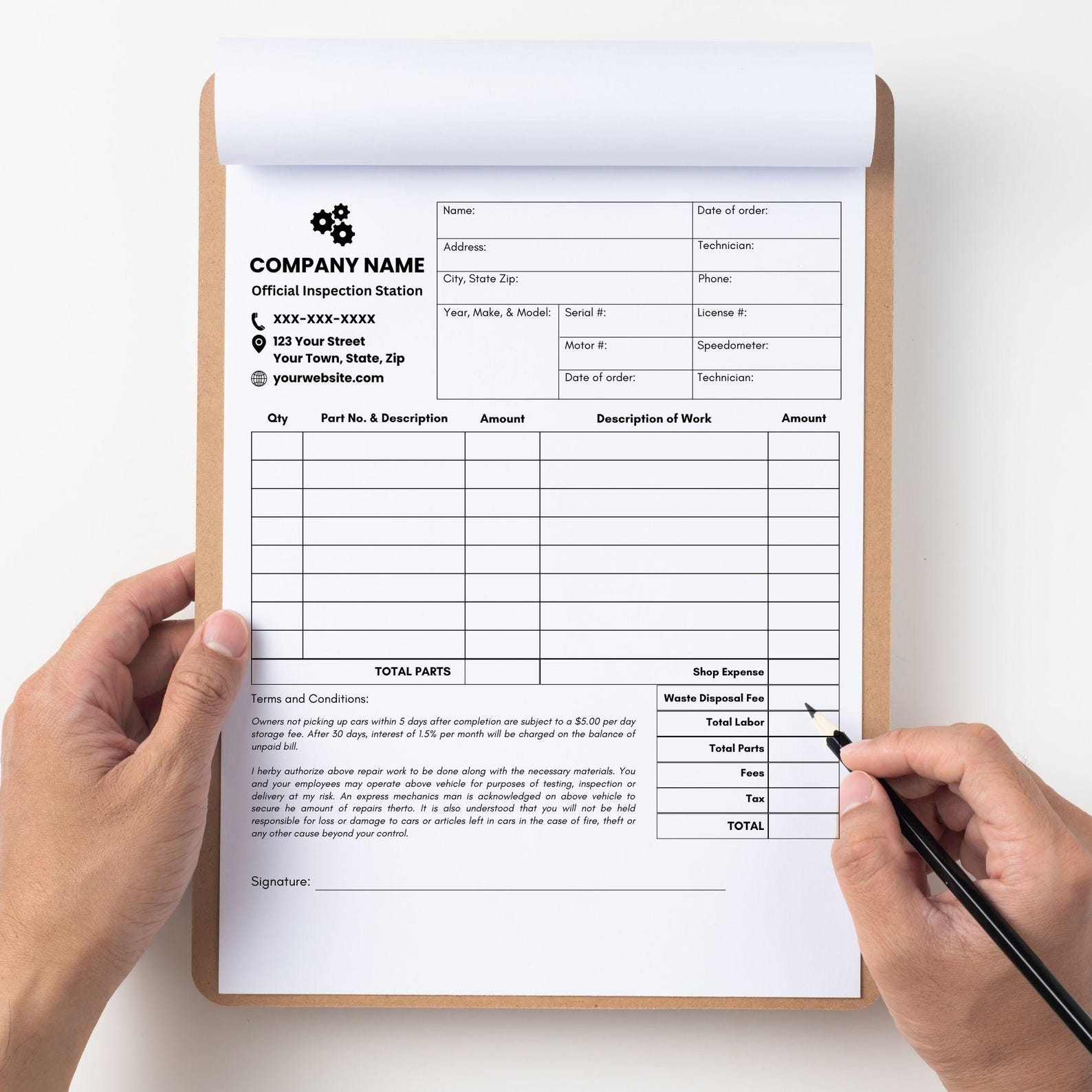 Automotive Service Invoice Template, Car Repair, Auto Repair Estimate ...