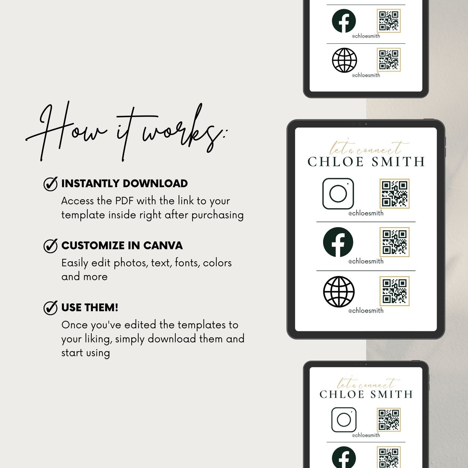 Qr Code Signs, Follow Us Sign, Personalized Social Media Qr Code ...