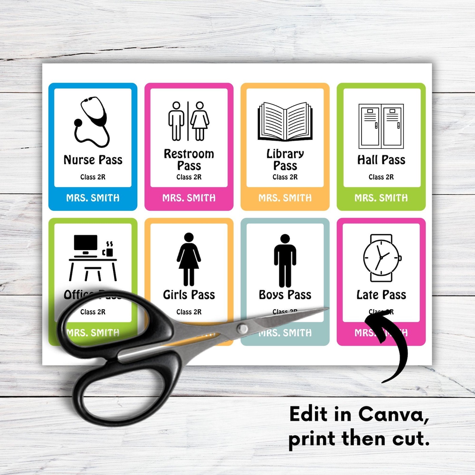Classroom Hall Pass Template, Student Hall Passes, Hall Pass Printable ...