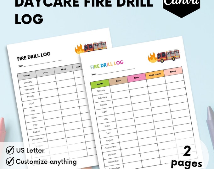 Business Fire Drill Log Printable, Organization, Fire Drill Practice ...