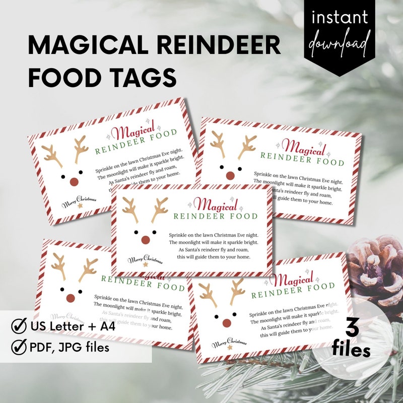 Reindeer Food Label - Etsy