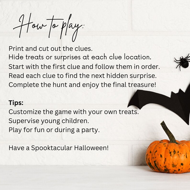 Printable Halloween Scavenger Hunt, Printable for Kids, Fall Party Game ...