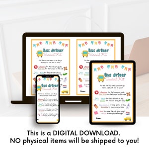 Bus Driver Survival Kit Gift Tag, Gift for Bus Driver, Bus Driver ...