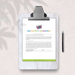 Daycare Photo Release Form, School Media Release Form, Photo Permission ...