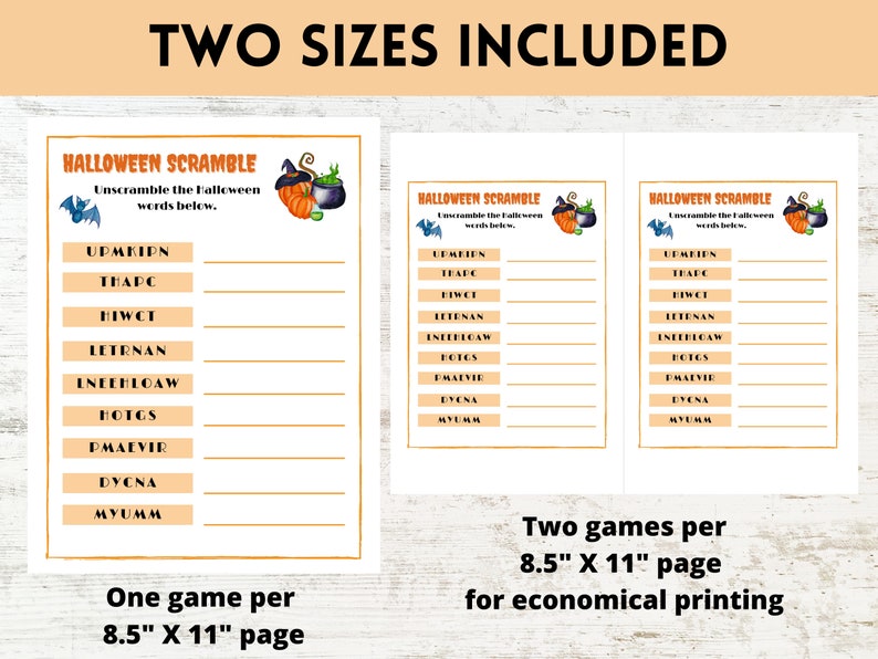 Word Scramble, Printable Halloween Party Game, Fun Halloween Party ...