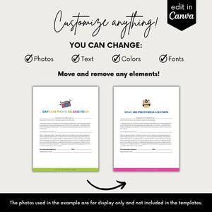 Daycare Photo Release Form, School Media Release Form, Photo Permission ...