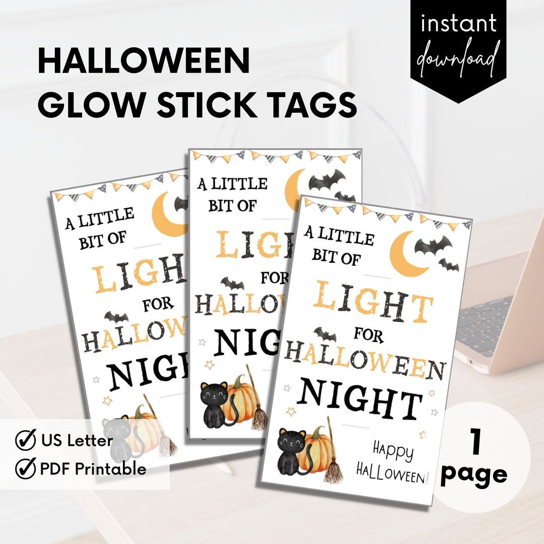 Halloween Party Favor, A Little Light for Halloween Night Tag ...