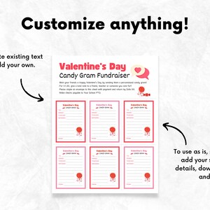 Editable Candy Gram Flyer, School Fundraiser, Valentines Party Games ...