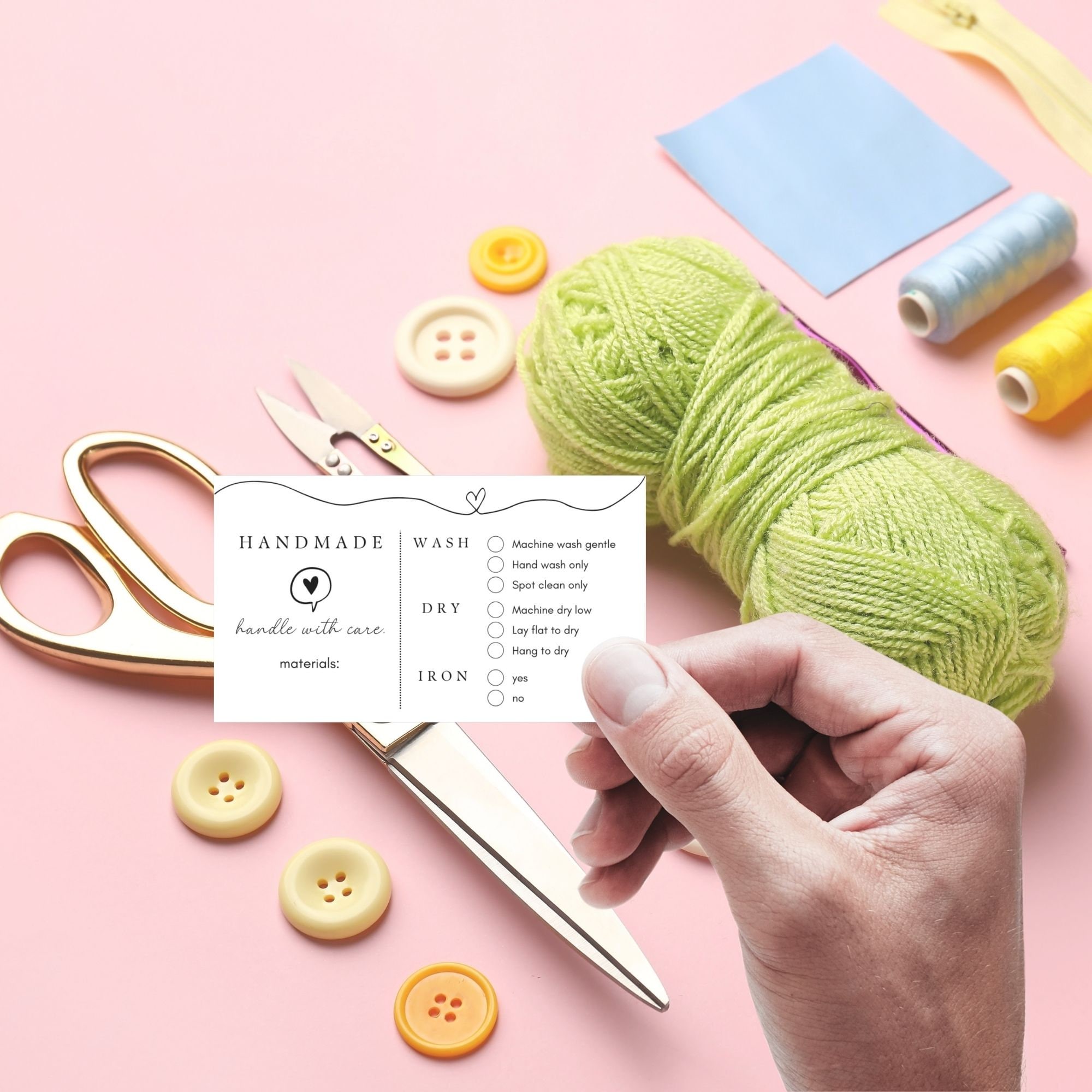 Printable Care Instruction Tags for Handmade Items, Crochet Printable ...