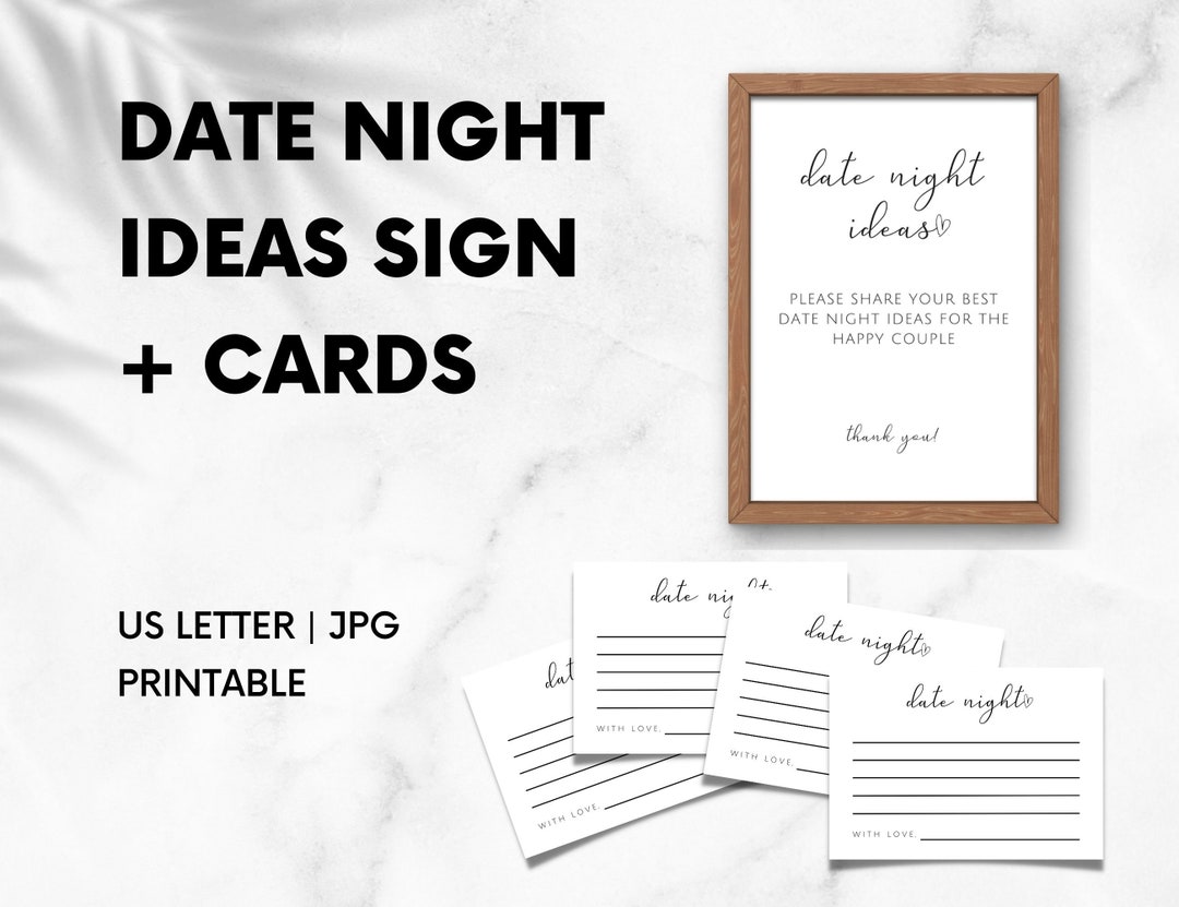 Date Night Card, Wedding Guest Book Option, Date Night Ideas, Wedding ...