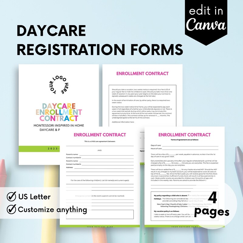 Daycare Forms - Etsy