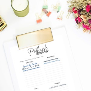 Potluck Sign up Sheet, All Occasion, Who Brings What Sign up Sheet ...