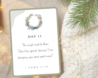 25 Days of Advent Calendar Christmas Countdown Bible Verse Cards ...