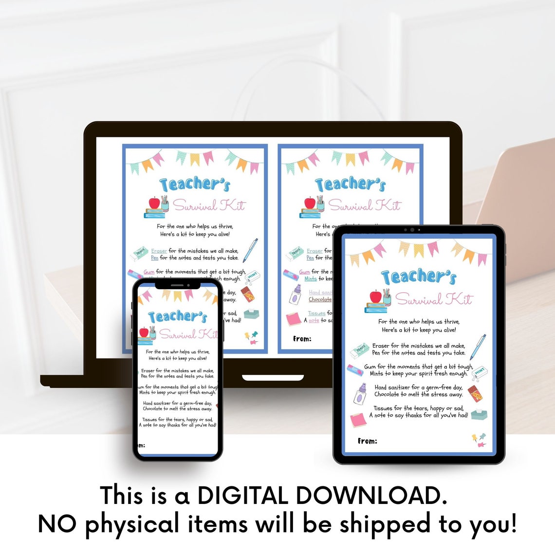 Editable Teacher Survival Kit Tag, Teacher Survival Kit Printable ...