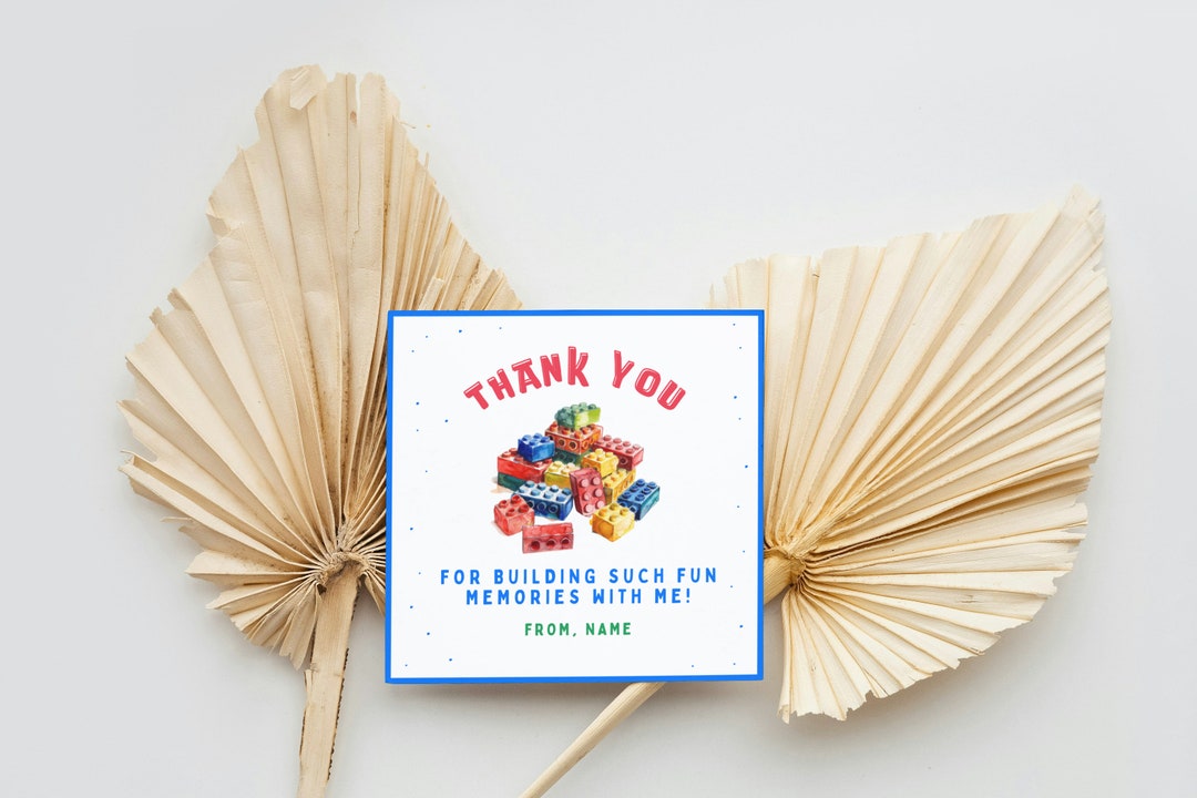 Building Blocks Party Favor Tag, Kids Block Favor Tag, Building Blocks ...