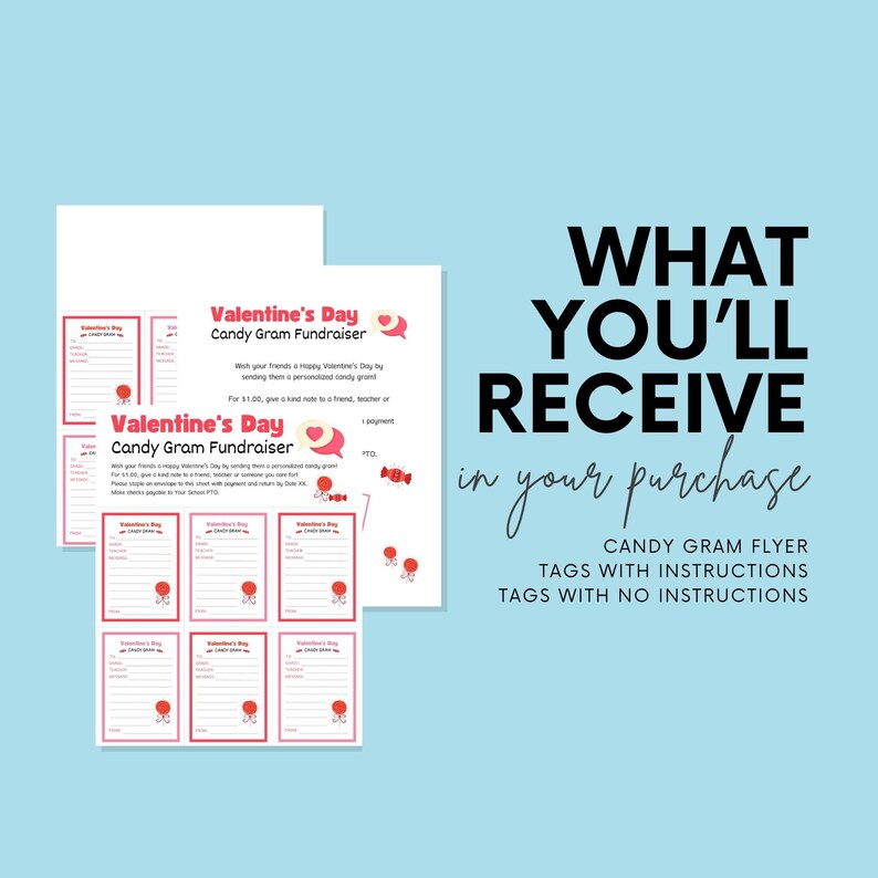Editable Candy Gram Flyer, School Fundraiser, Valentines Party Games ...