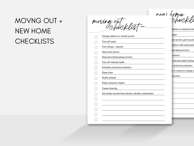 Moving Checklist Moving Binder Moving Planner Moving - Etsy