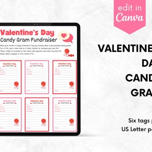 Editable Candy Gram Flyer, School Fundraiser, Valentines Party Games ...