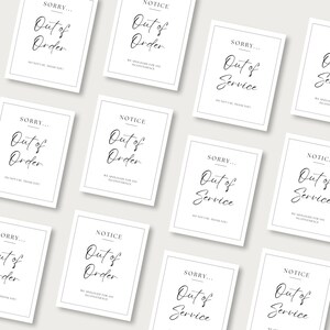 Printable Out of Service Sign, Out of Order Sign, Do Not Use Sign ...