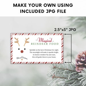 Magic Reindeer Food Printable, Reindeer Food Tags, Reindeer Food Bag ...