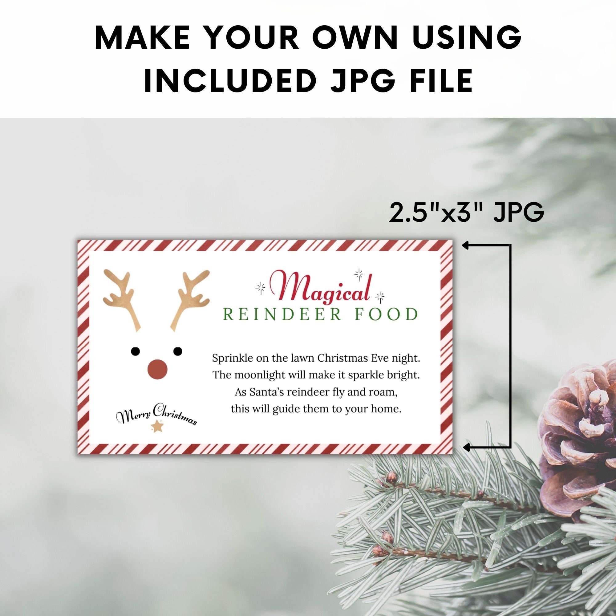 Magic Reindeer Food Printable, Reindeer Food Tags, Reindeer Food Bag ...