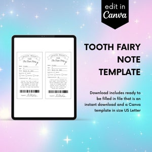 Tooth Fairy Letter, Missed the Toothfairy, Late Excuse Toothfairy Note ...