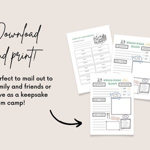 Printable Camp Letter, Away Camp, Camper Essentials, Instant Download ...