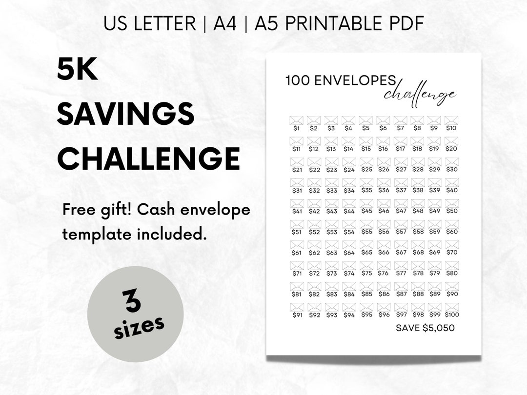 5K Savings Challenge, Save 5K in 100 Days, Saving Money in 2023, Save ...