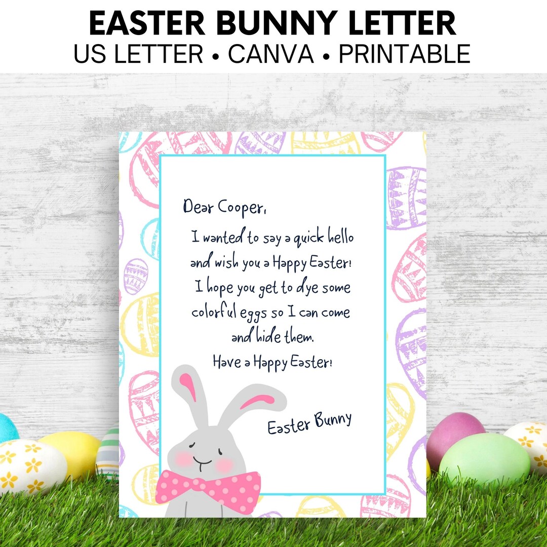 Letter From the Easter Bunny, Easter Printable Stationery, Easter ...
