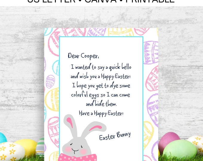 Editable Letter From the Easter Bunny. Personalized Easter Morning ...