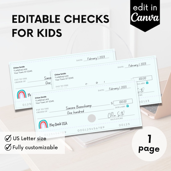 Pretend Cheque - Etsy UK