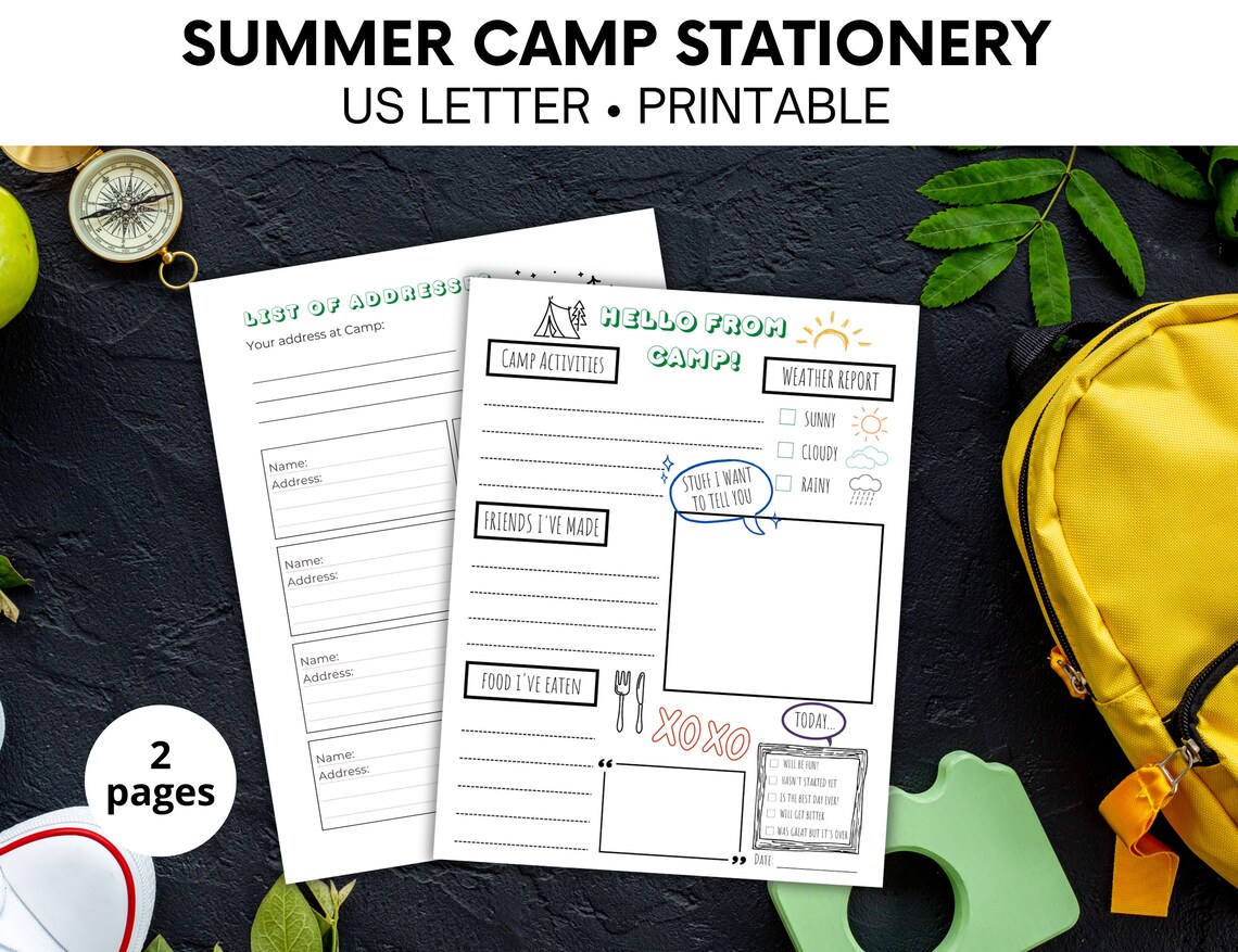 Printable Camp Letter, Away Camp, Camper Essentials, Instant Download ...