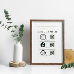 Qr Code Signs, Follow Us Sign, Personalized Social Media Qr Code ...