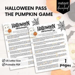 Pass the Pumpkin Game Halloween Printable, Halloween Left Right Game ...