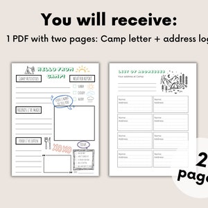 Printable Camp Letter, Away Camp, Camper Essentials, Instant Download ...