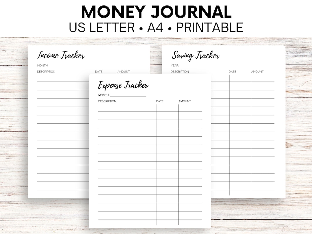 Income and Expense Tracker Spreadsheet, Money Journal Digital Download ...