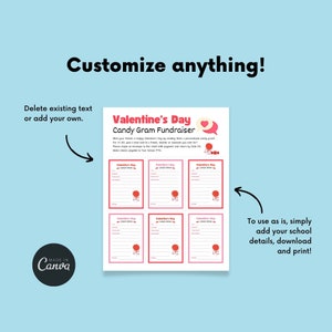 Editable Candy Gram Flyer, School Fundraiser, Valentines Party Games ...