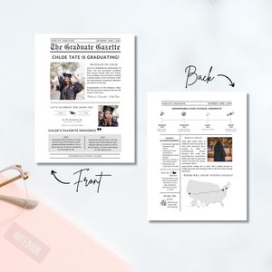 Editable Graduation Newspaper Template, Newspaper Graduation, Grad ...