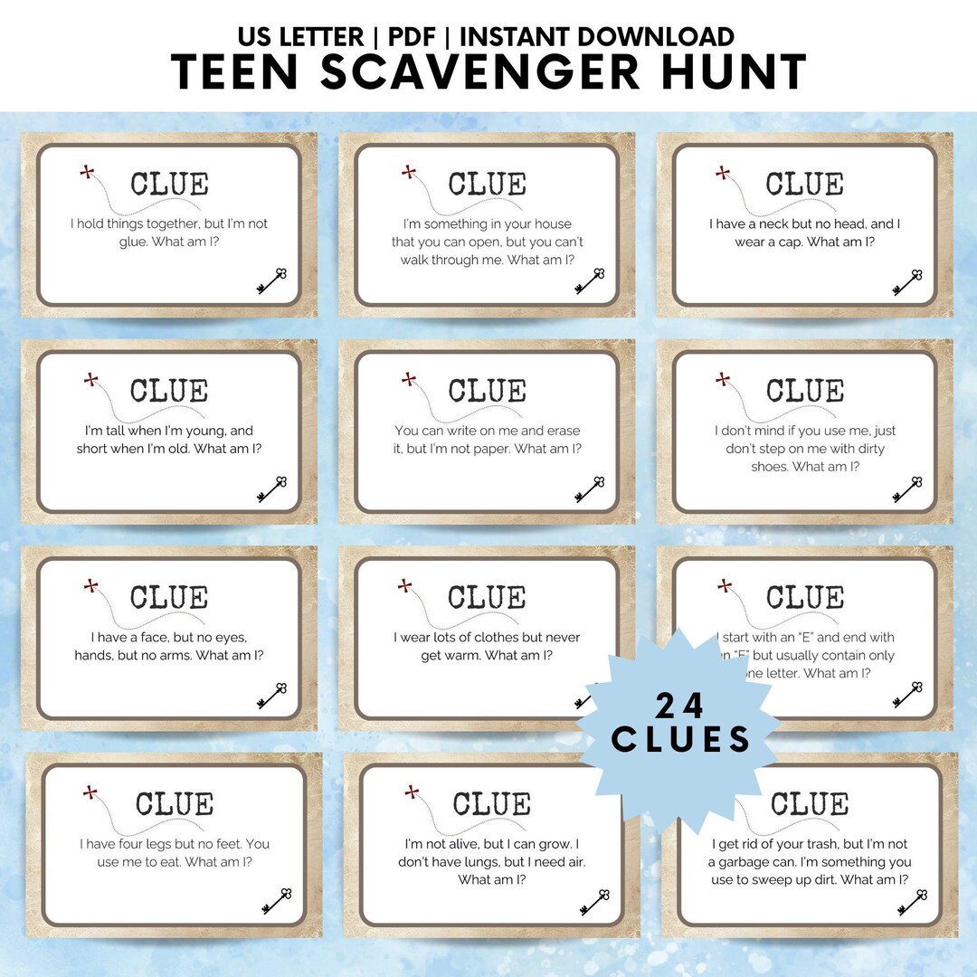 Teen Treasure Hunt, Teen and Tween Treasure Hunt, Birthday Treasure ...