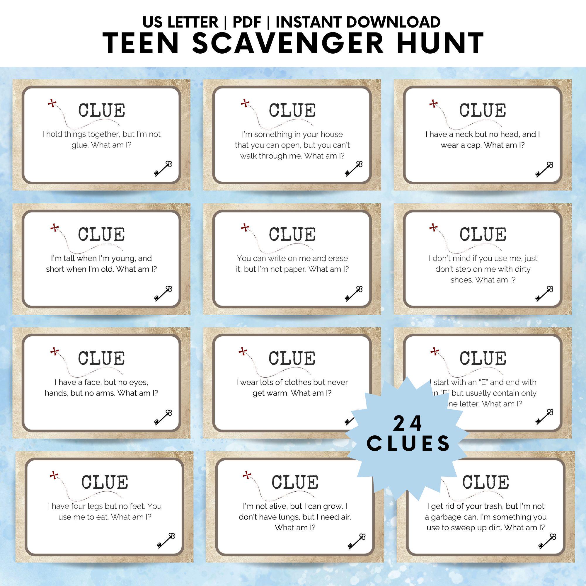 Teen Treasure Hunt, Teen and Tween Treasure Hunt, Birthday Treasure ...