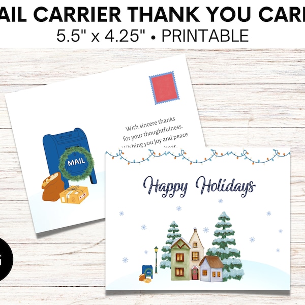Mail Carrier Thank You Cards - Etsy