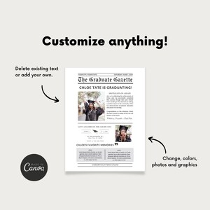 Editable Graduation Newspaper Template, Newspaper Graduation, Grad ...