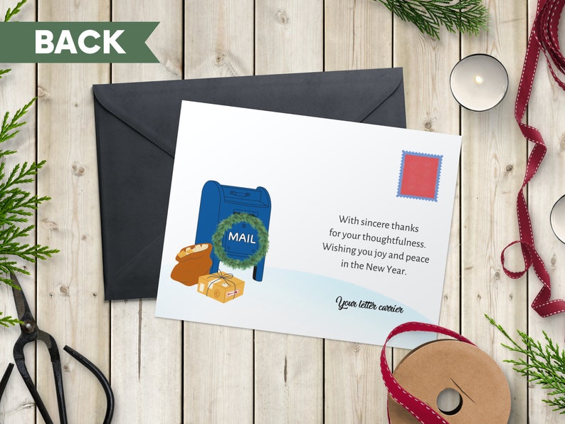 Mail Carrier Thank You Cards, Mailman Thank You Card Printable, Letter ...