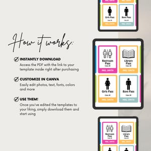 Classroom Hall Pass Template, Student Hall Passes, Hall Pass Printable ...