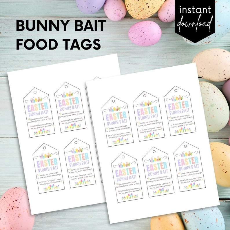 Printable Tags, Carrots, Bunny Bait Easter Tag, Easter Card, Bunny Bait ...
