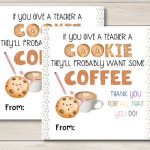 If You Give A Teacher A Cookie Coffee Label Teacher - Etsy