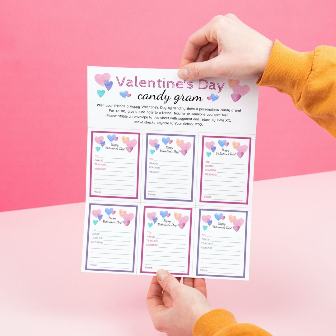 Valentine's Day Candy Gram, Editable Candy Gram Flyer, Candy Gram ...