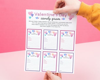 Editable Valentine's Day Candy Gram Flyer, Valentine School Fundraiser ...