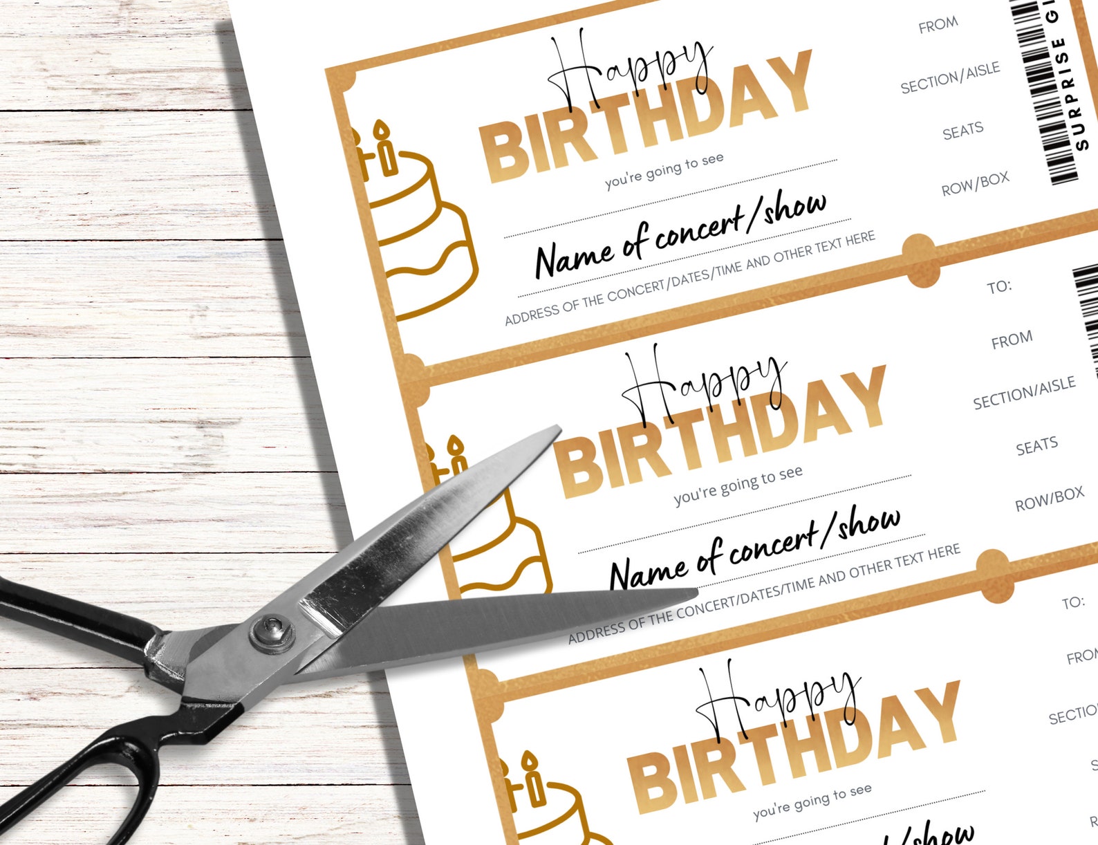 Printable Concert Ticket Surprise Birthday Gift Theatre - Etsy UK