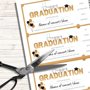 Graduation, Digital Tickets, Event Ticket Template, Printable Event ...